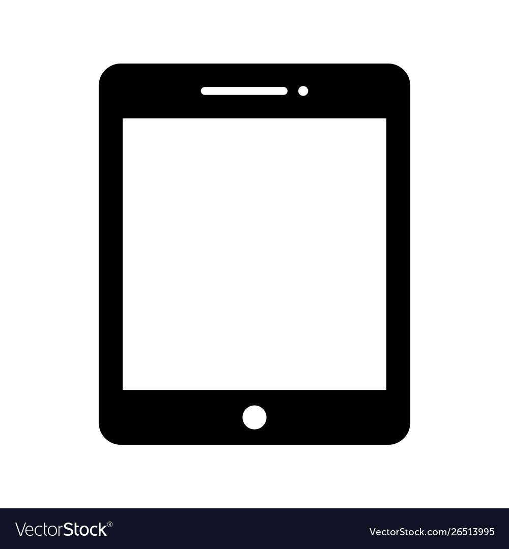 Tablet glyph black icon Royalty Free Vector Image