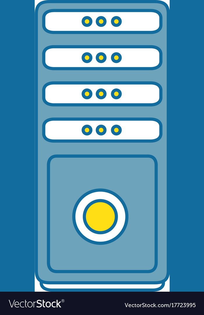 Tower computer isolated icon Royalty Free Vector Image