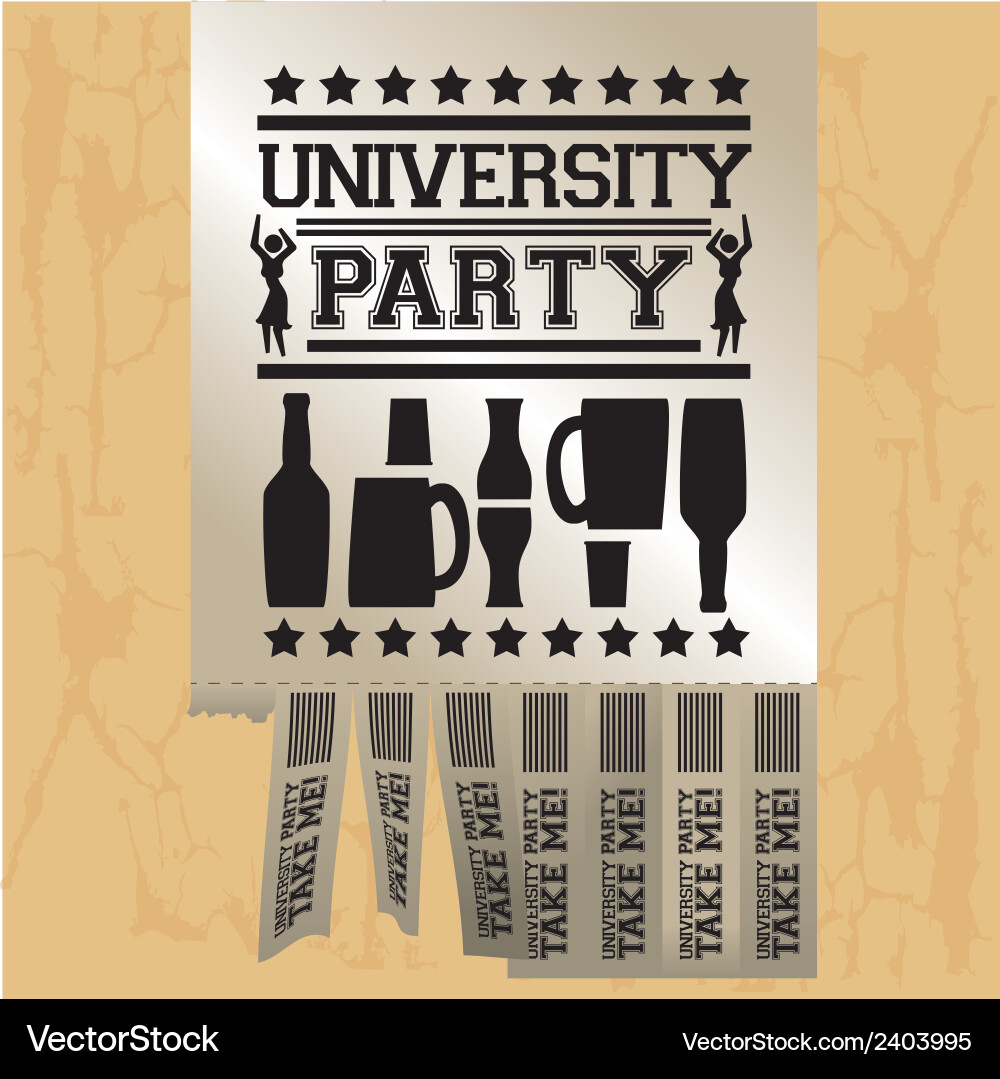 University party over vintage background Vector Image