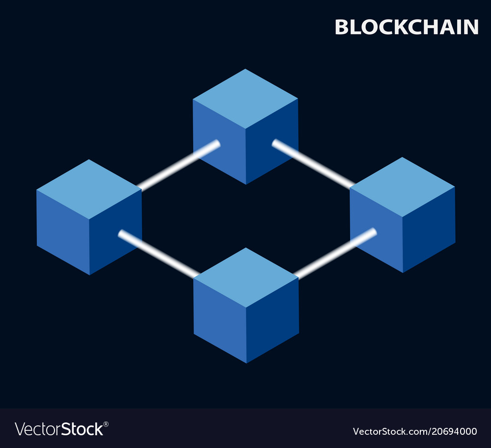Blockchain concept global cryptography in the Vector Image