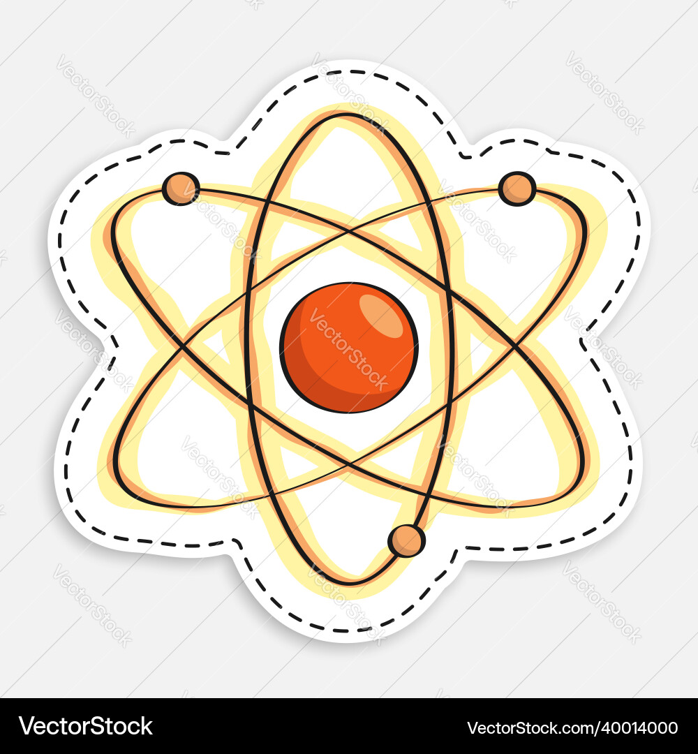 Cartoon icon of doodle atom electrons revolve Vector Image
