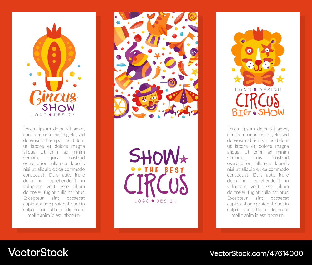 Circus show banner design with fairground Vector Image