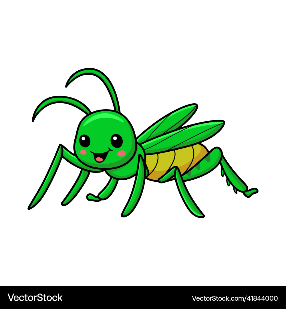 Cute little mantis cartoon character Royalty Free Vector