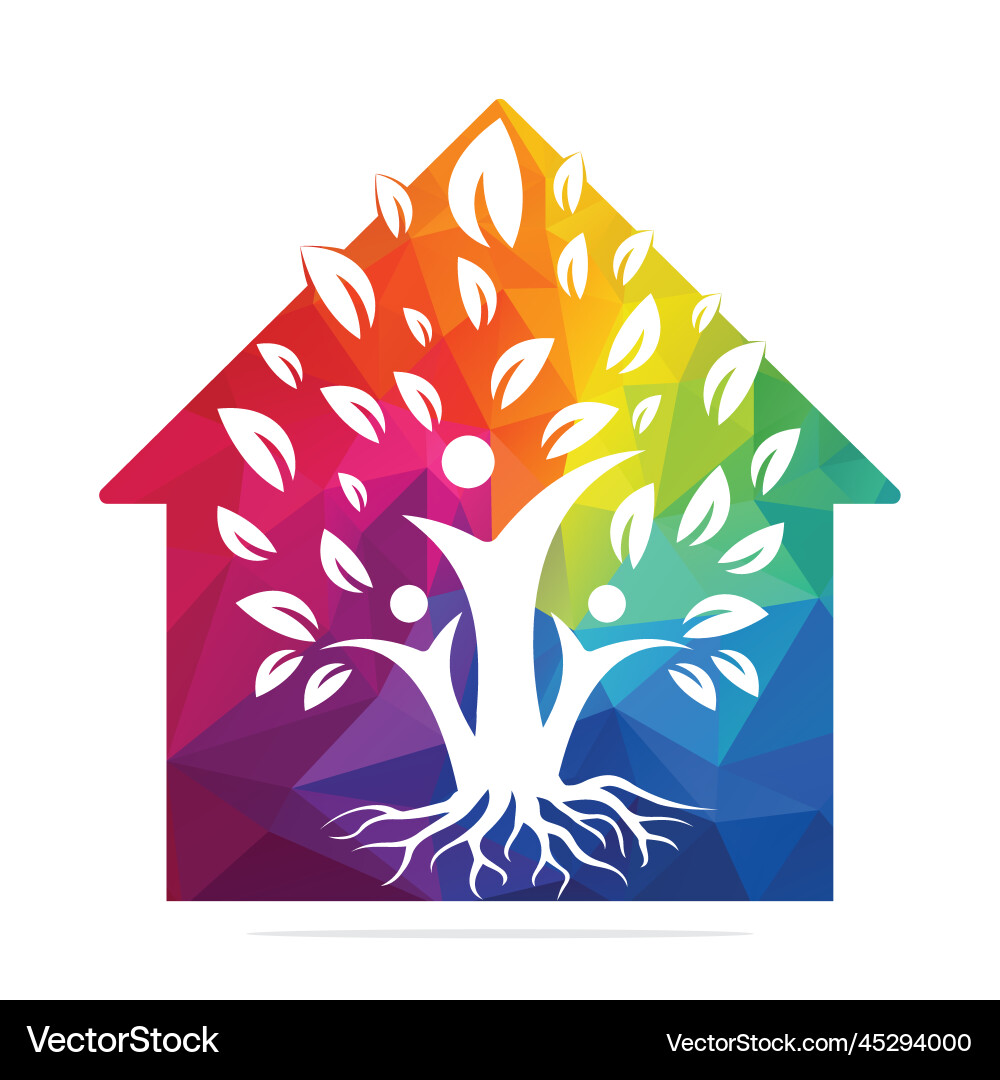 Family tree and roots logo design Royalty Free Vector Image