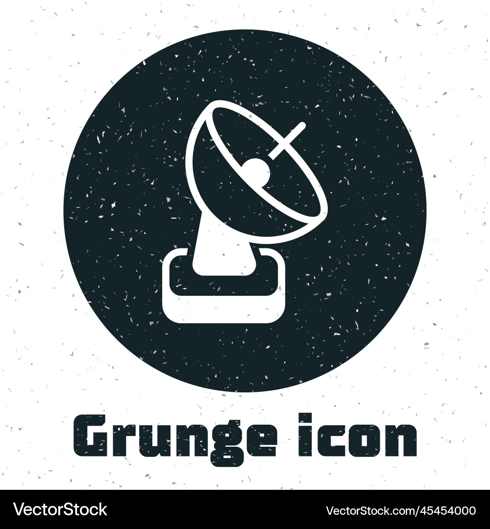 Grunge radar icon isolated on white background Vector Image