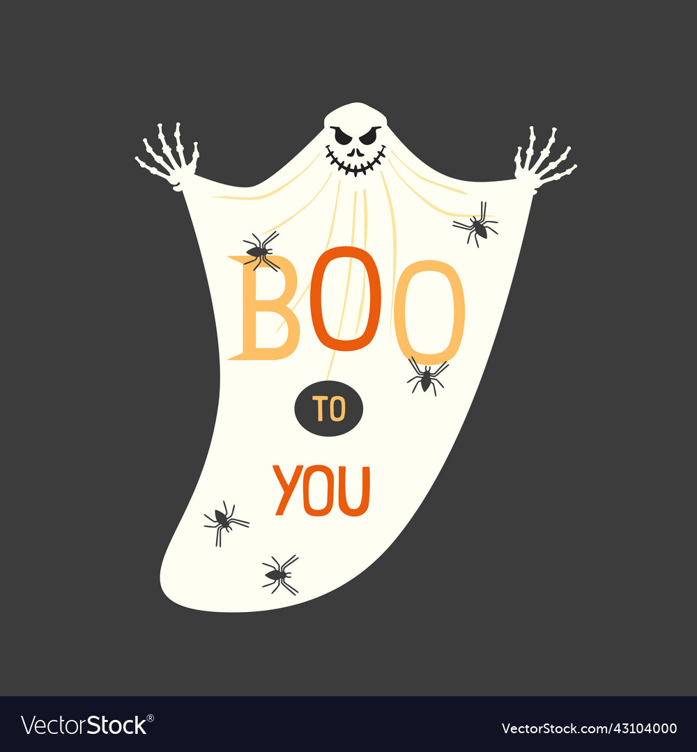 Halloween ghost boo face scary spirit shadow Vector Image