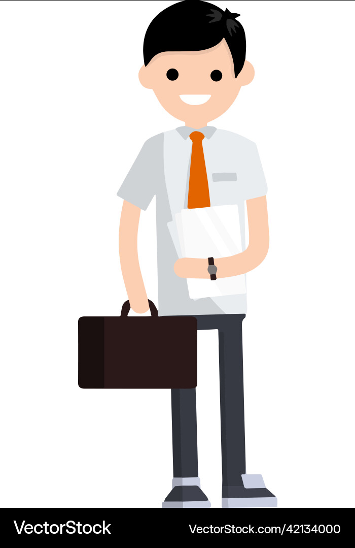 Man in a suit is holding a briefcase Royalty Free Vector