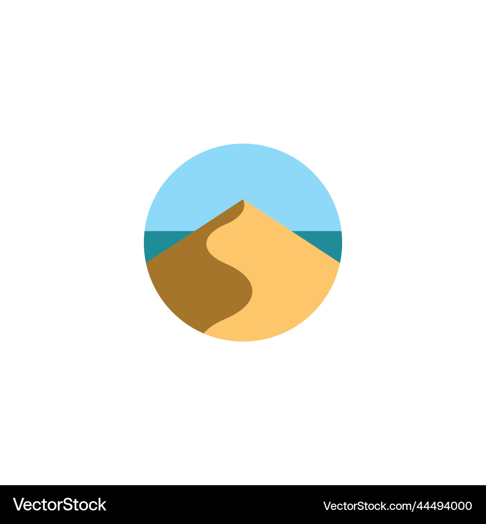 Sand hill island logo icon Royalty Free Vector Image