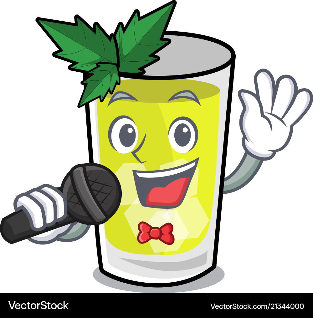 Singing mint julep mascot cartoon Royalty Free Vector Image