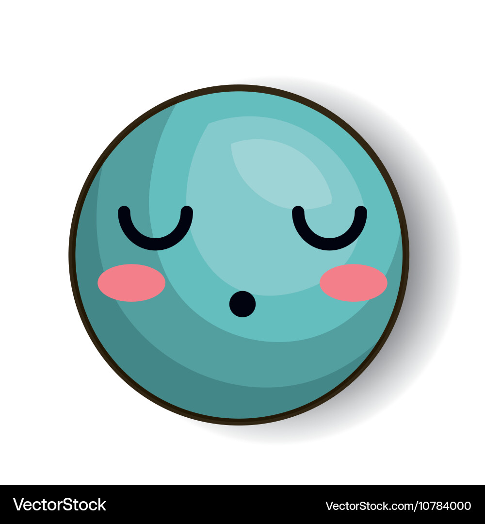 Sleepy emoji blue design isolated Royalty Free Vector Image