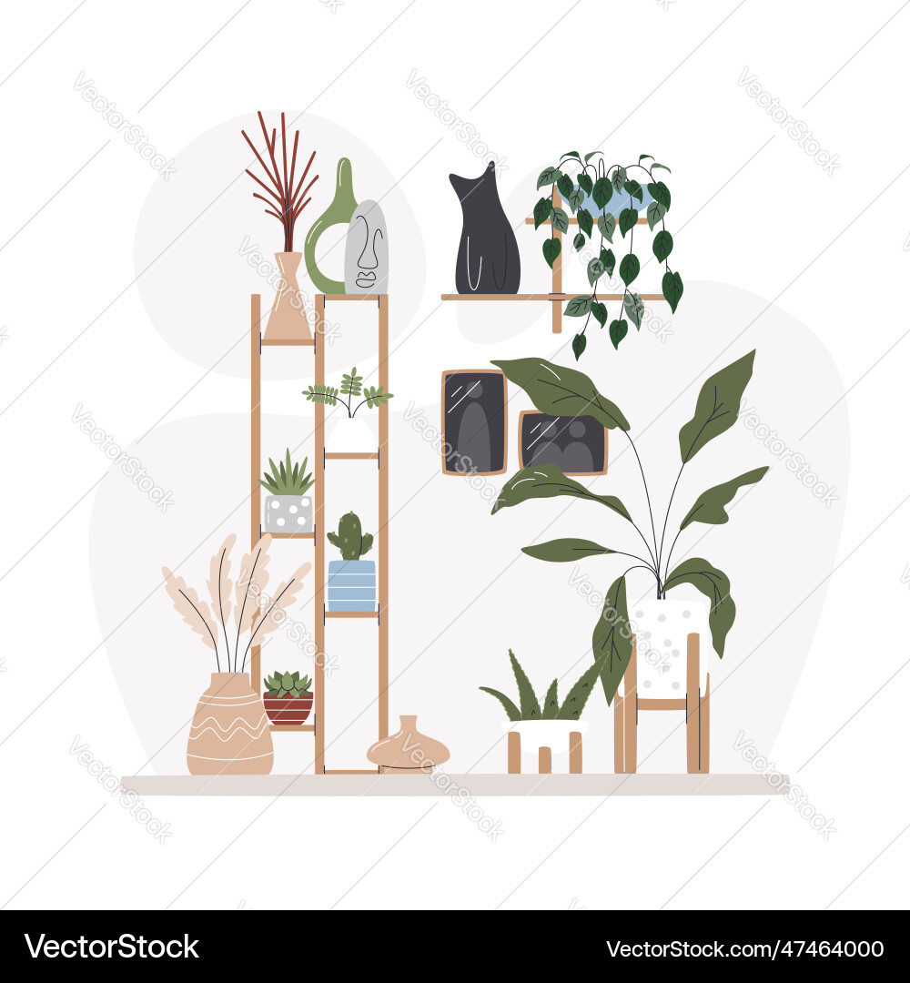 Stylish indoor interior scene isolated cozy Vector Image