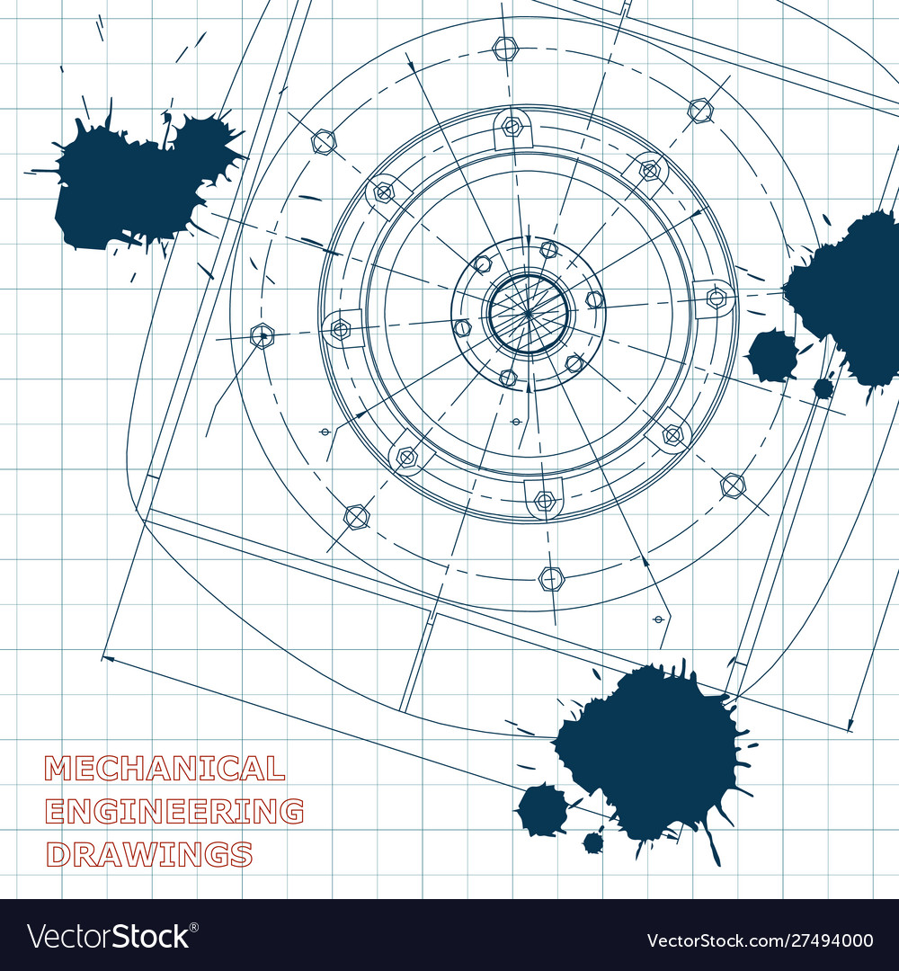 Technical draft ink blots Royalty Free Vector Image