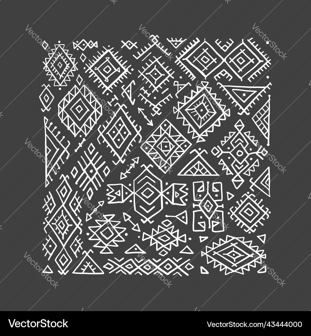 Tribal decorative background ethnic collection Vector Image
