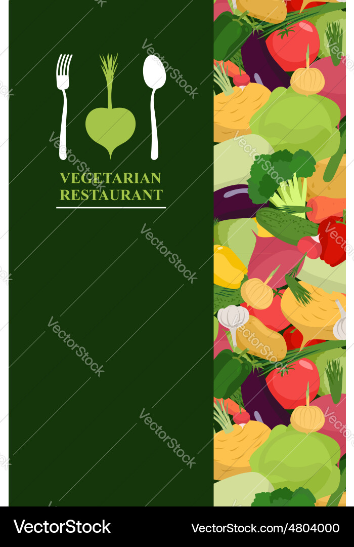 Vegetarian menu cover for restaurant or cafe bunch