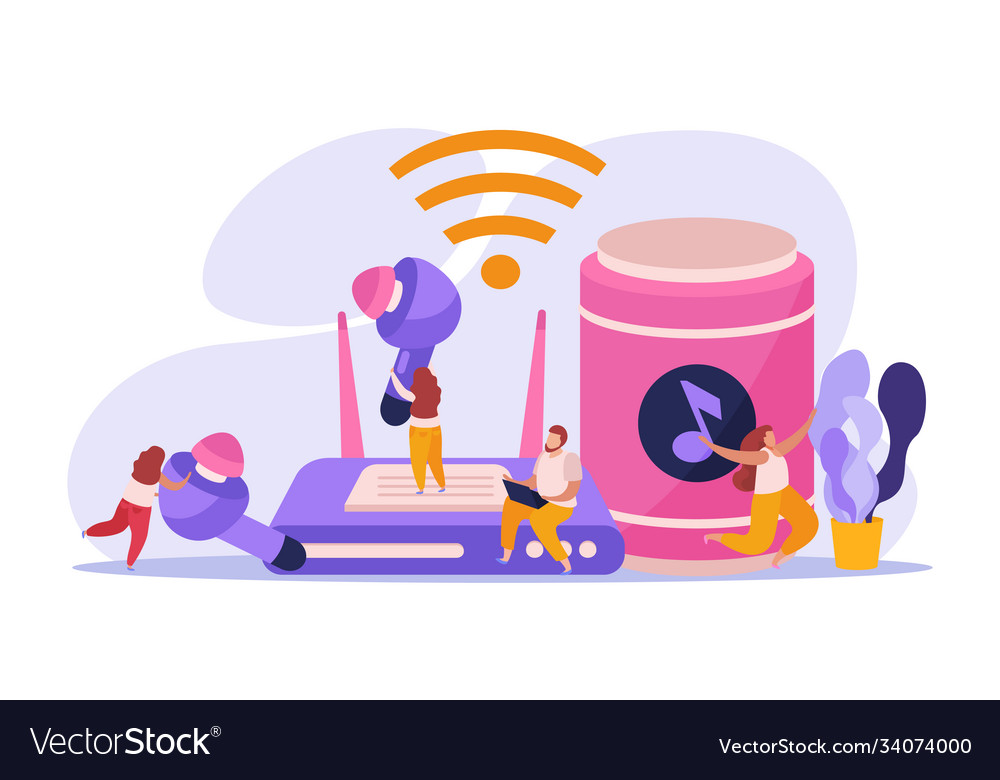 Wireless devices flat background composition Vector Image