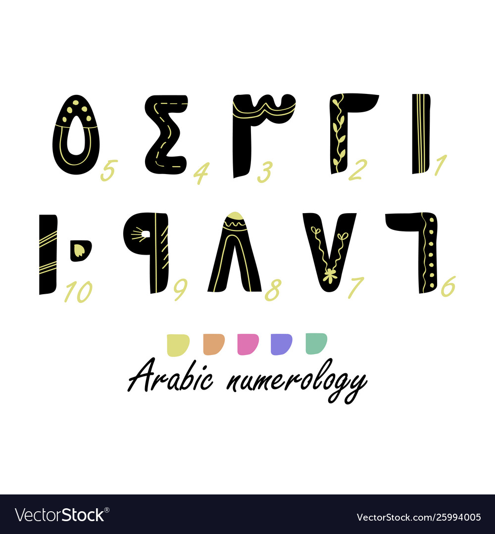 Arabic numerology design elements Royalty Free Vector Image
