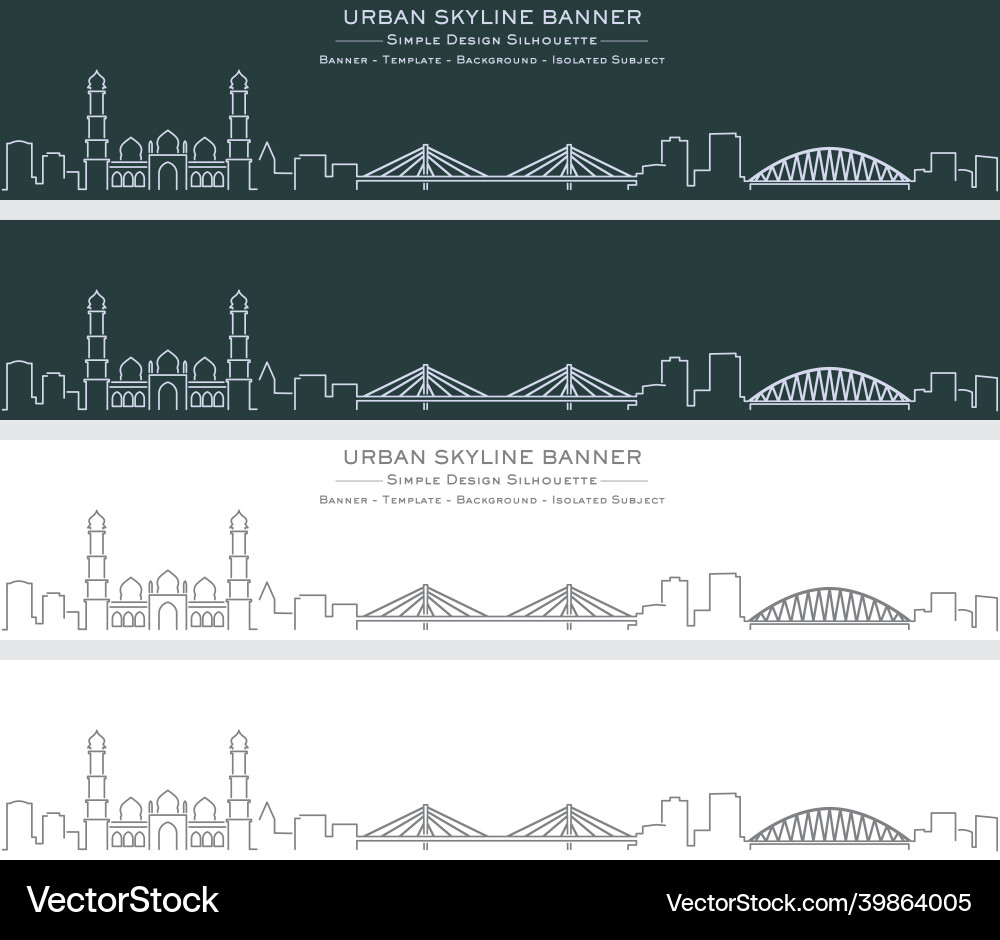 Bhopal single line skyline profile banner Vector Image