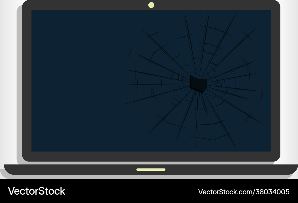 Broken laptop monitor Royalty Free Vector Image