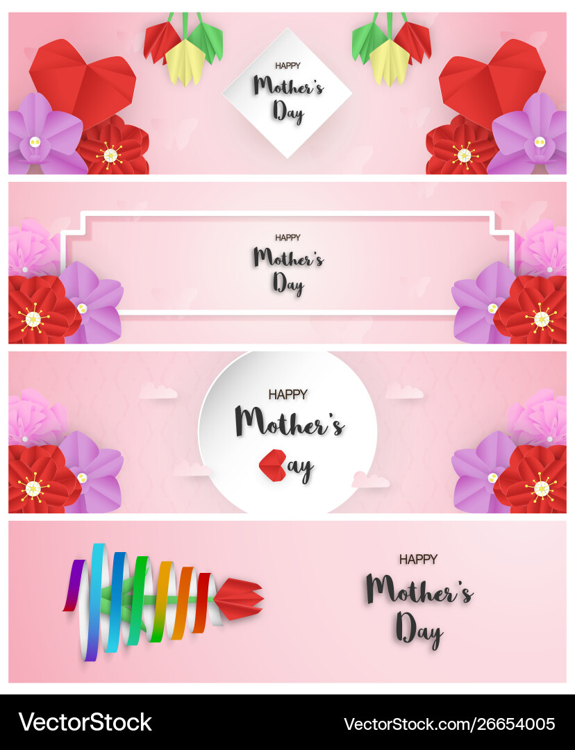 Bundle template design for happy mothers day Vector Image