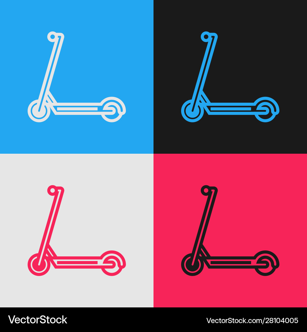Color line scooter icon isolated on Royalty Free Vector