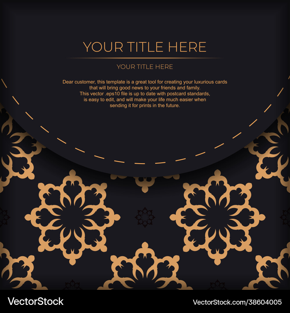 Dark postcard design with abstract vintage Vector Image