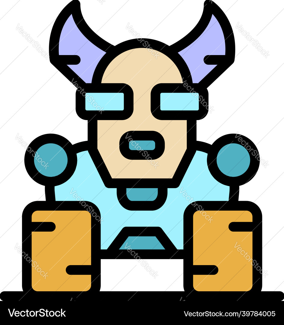 Dog robot icon color outline Royalty Free Vector Image