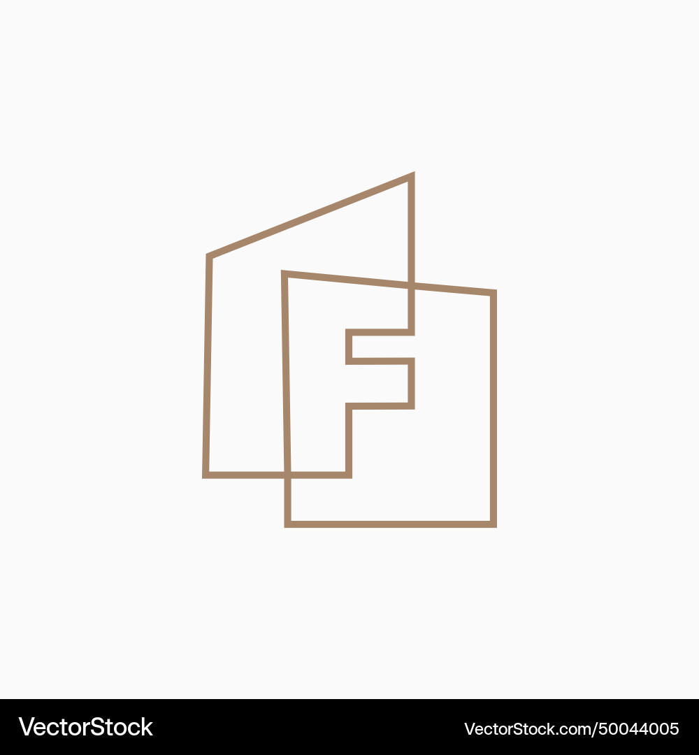 F letter house monogram home mortgage architect Vector Image