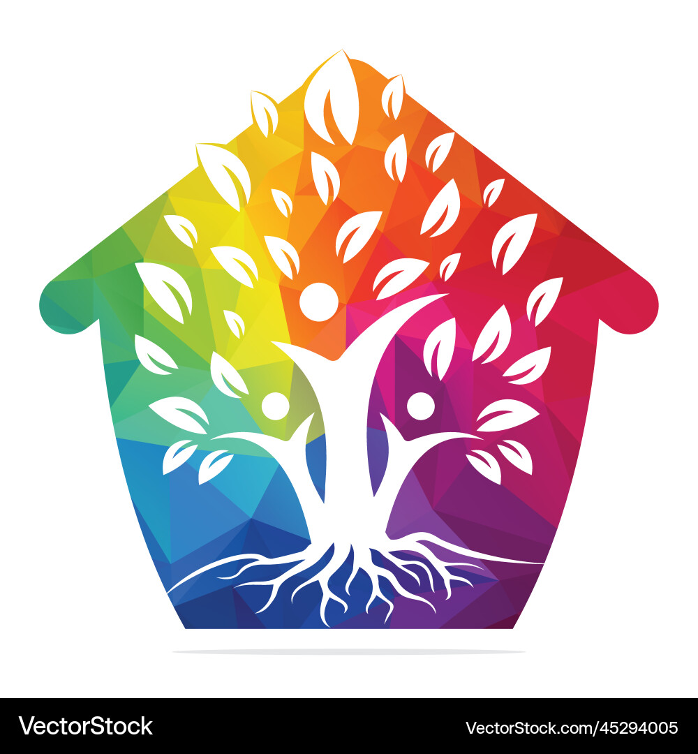 Family tree and roots logo design Royalty Free Vector Image