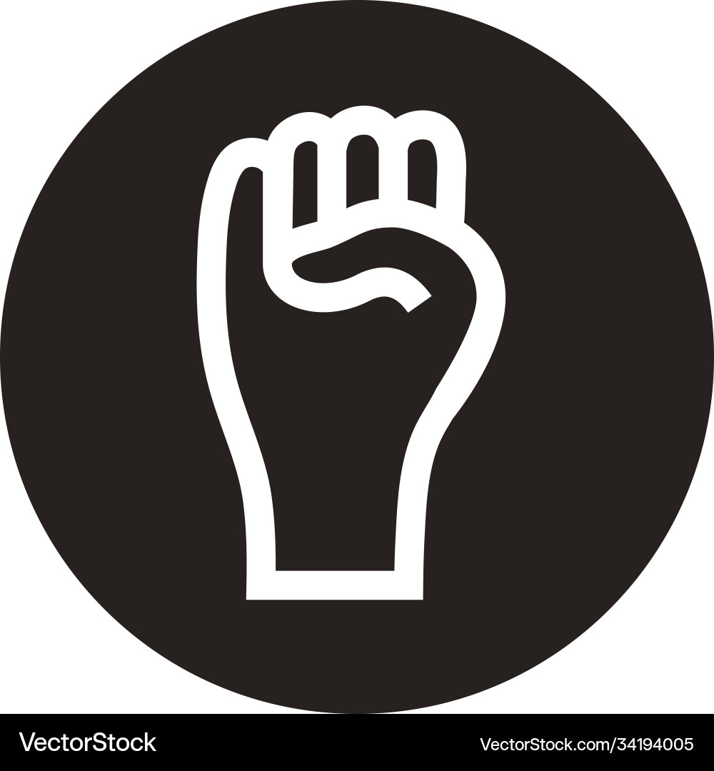 Hand fist block style icon Royalty Free Vector Image