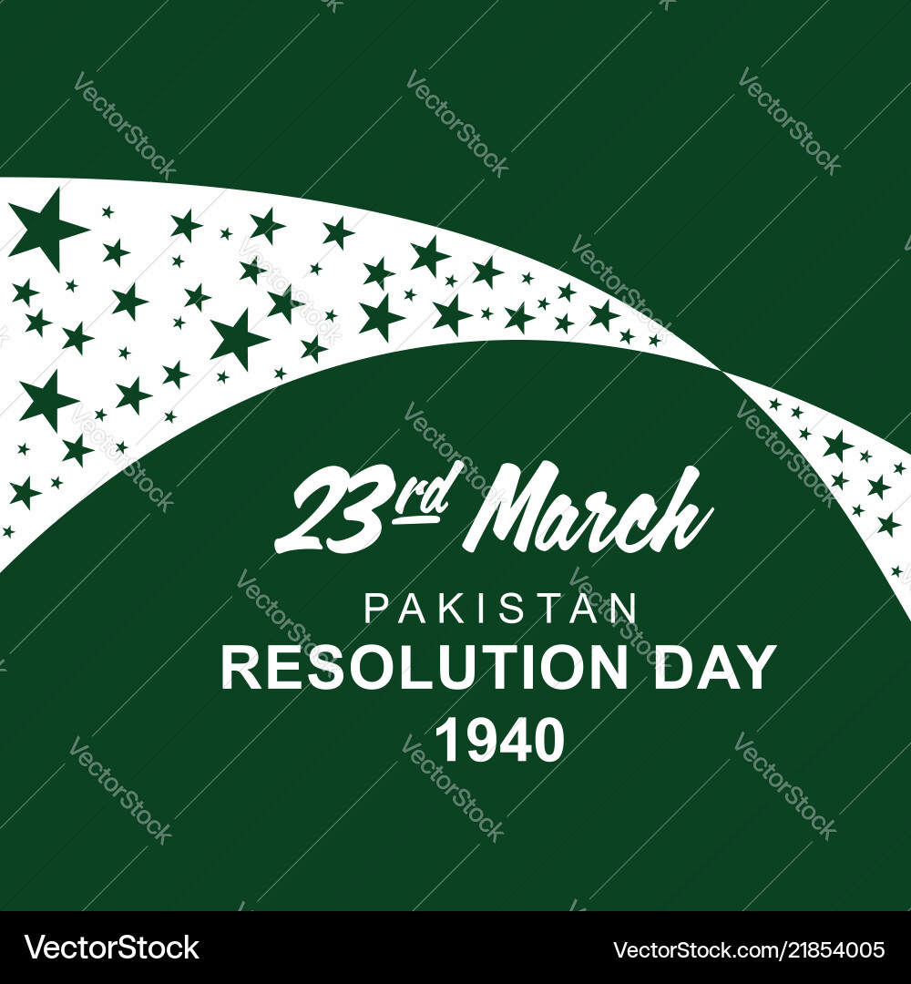 Pakistan resolution day design Royalty Free Vector Image