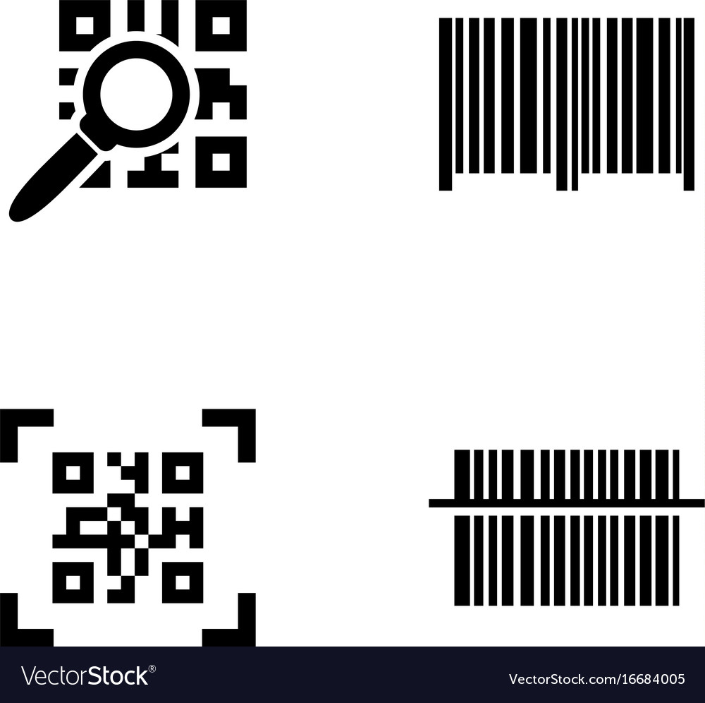 Qr code simple related icons Royalty Free Vector Image