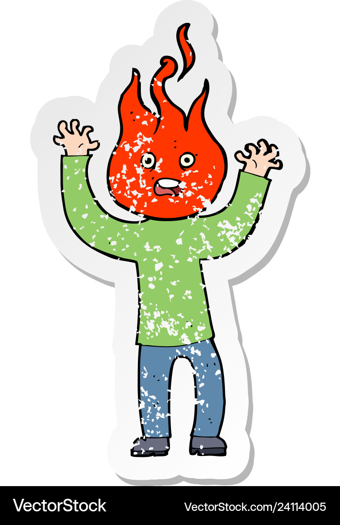 Retro distressed sticker a cartoon man Royalty Free Vector