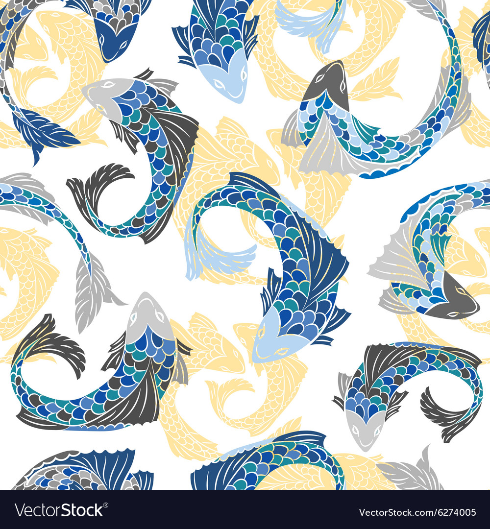 Seamless fish pattern Royalty Free Vector Image