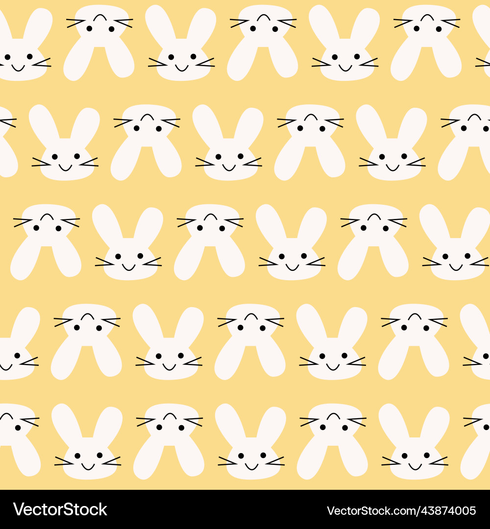 Seamless pattern in the form of cute rabbits Vector Image