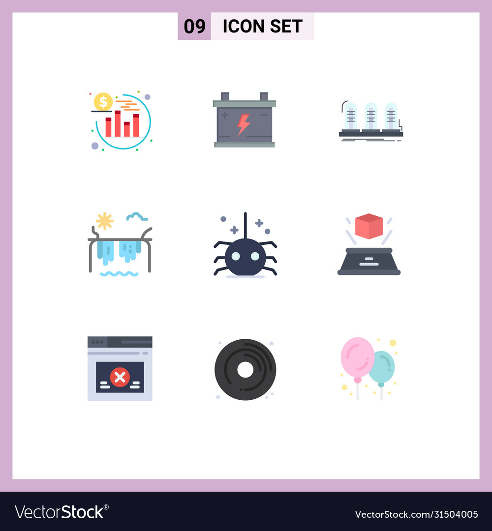 Stock icon pack 9 line signs and symbols for Vector Image