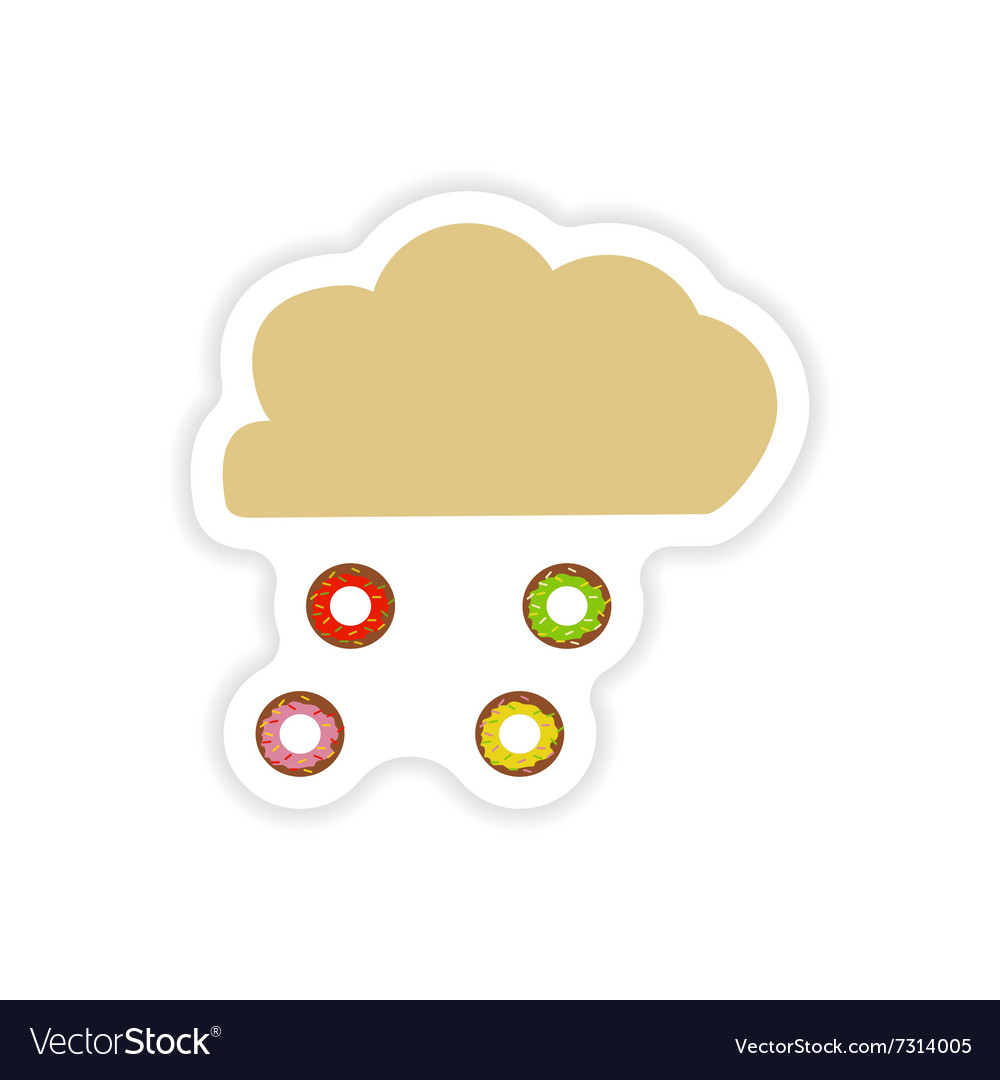 Stylish Paper Sticker On A White Background Cloud Vector Image