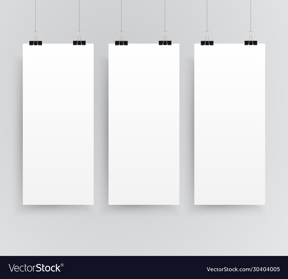 Three rectangle vertical format paper sheet Vector Image