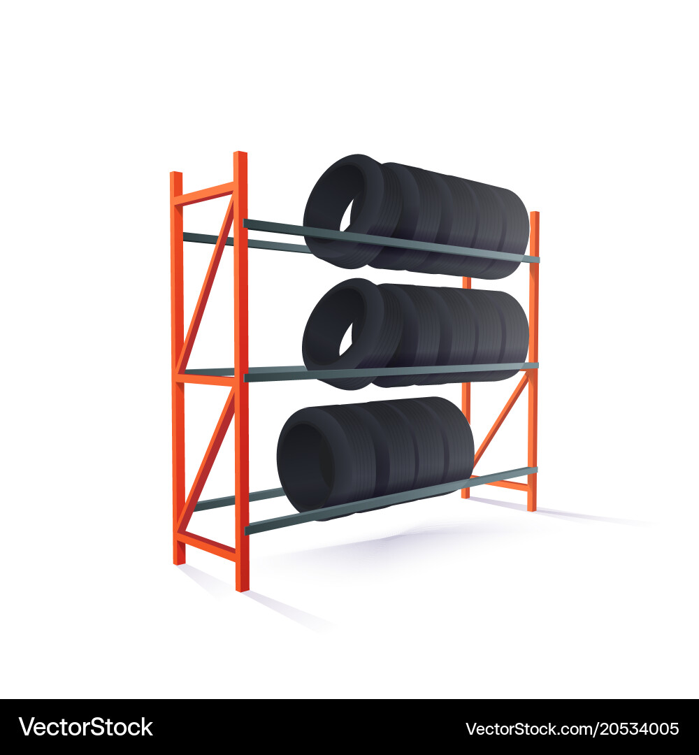 Tire rack storage Royalty Free Vector Image - VectorStock