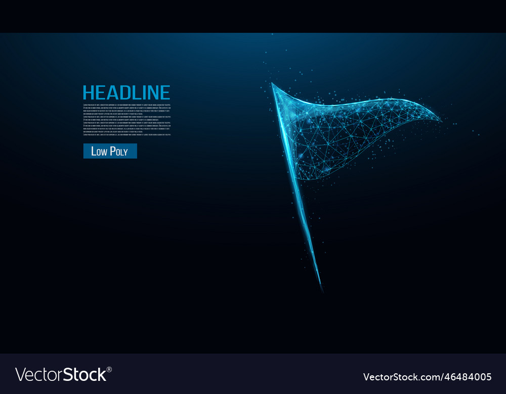 Triangular wireframe flag waving pennant design Vector Image