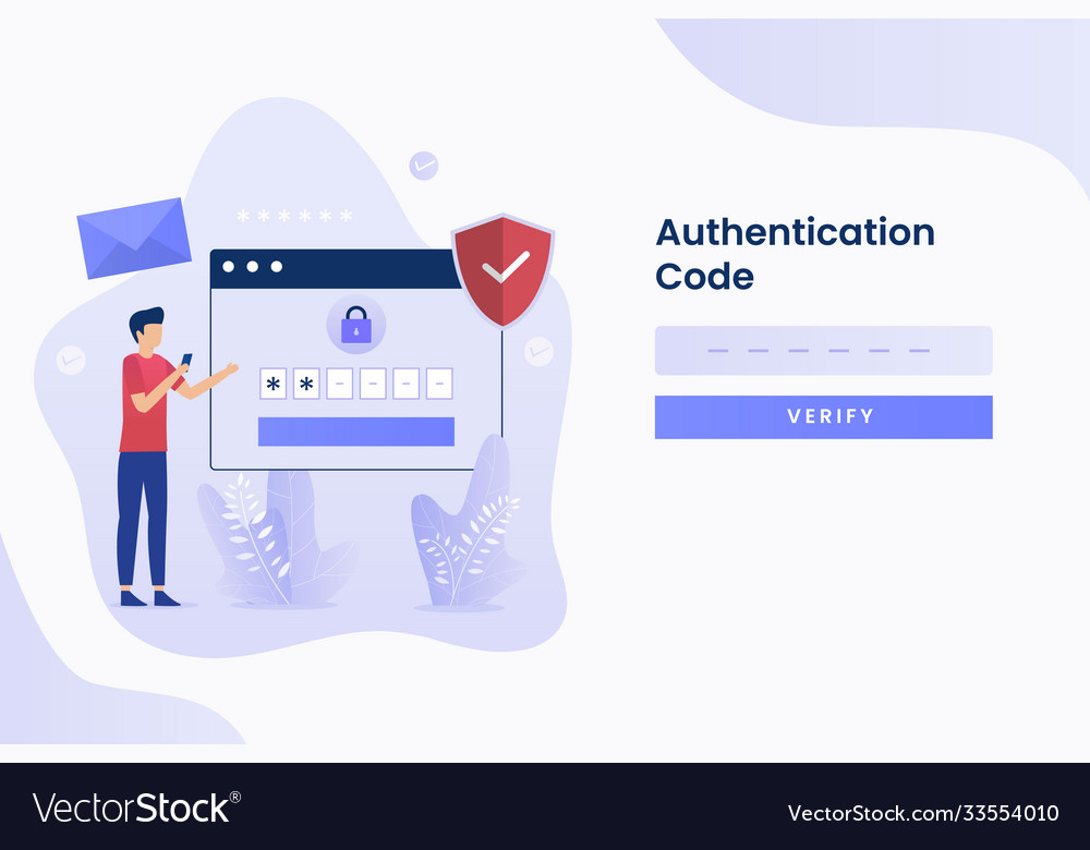 2-step verification flat design Royalty Free Vector Image