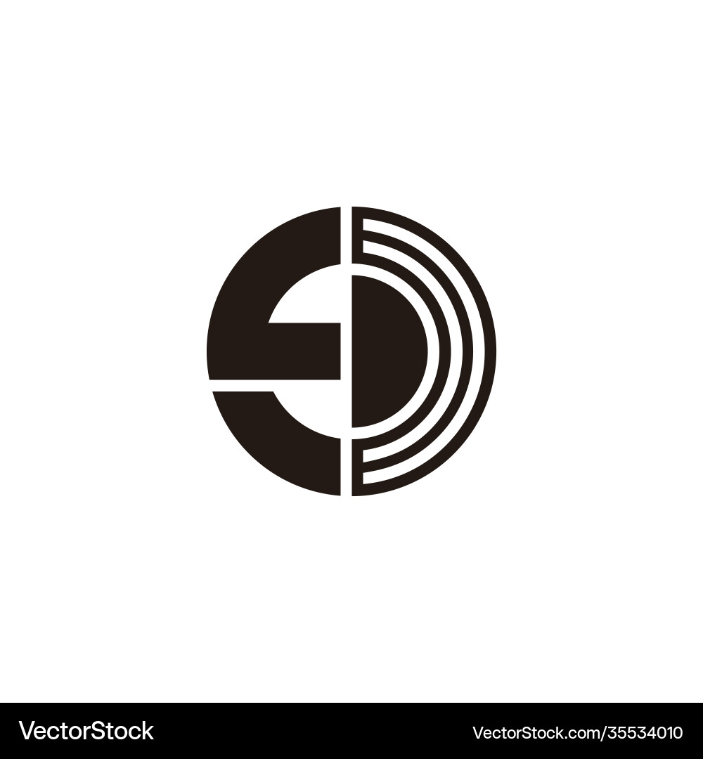 Abstract letter ed symbol geometric logo Vector Image
