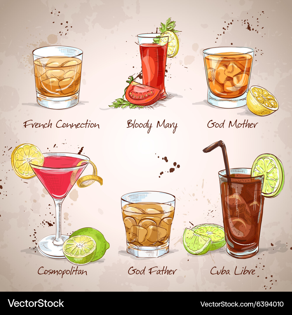 Contemporary Classics Coctail Set Royalty Free Vector Image