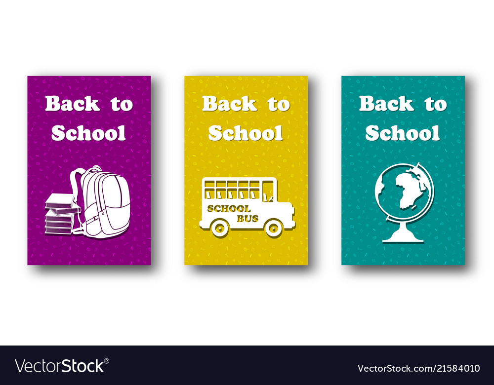 Design template set for back to school Royalty Free Vector