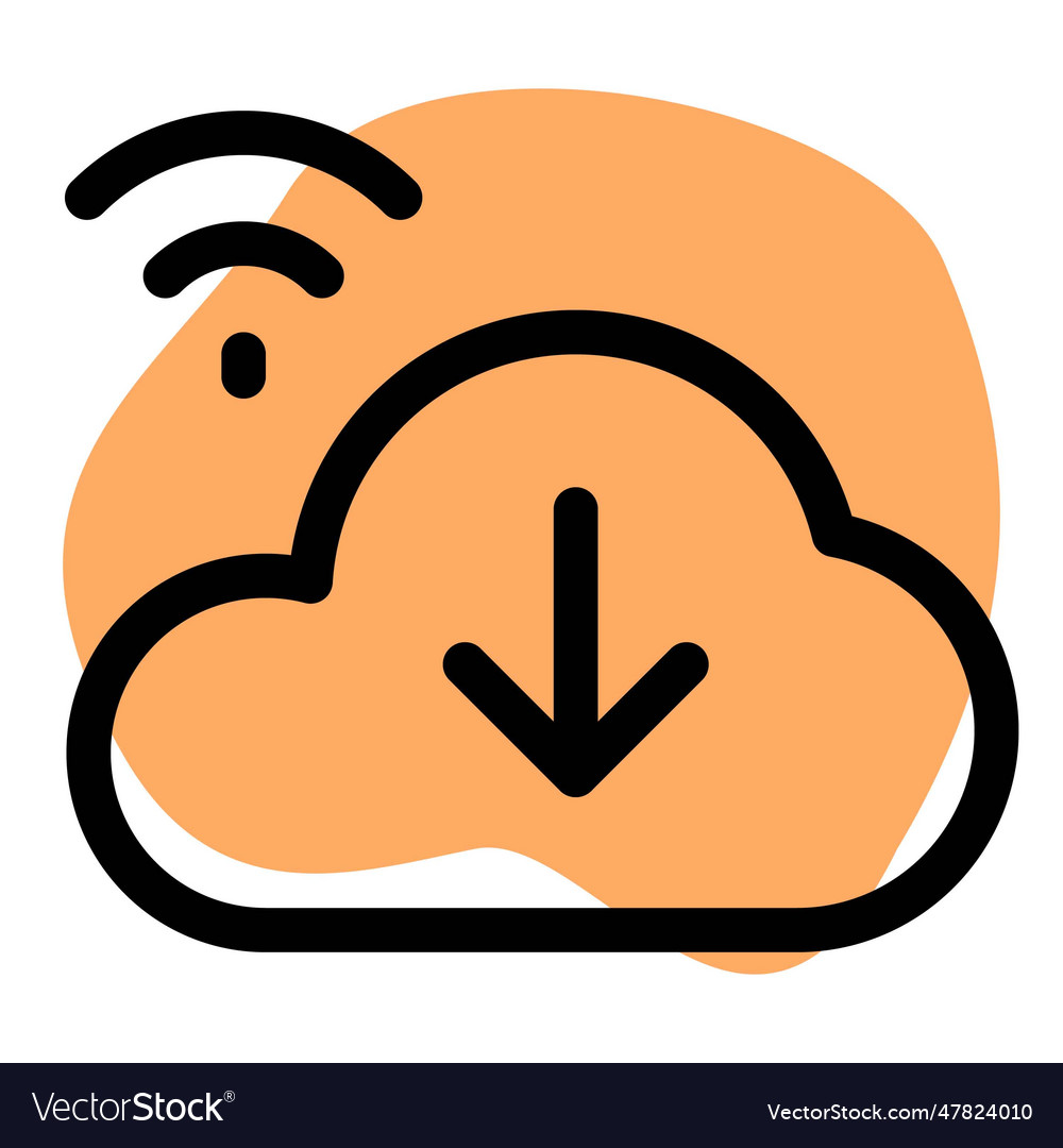 Downloading information from wireless cloud Vector Image Downloading information from wireless cloud Vector Image