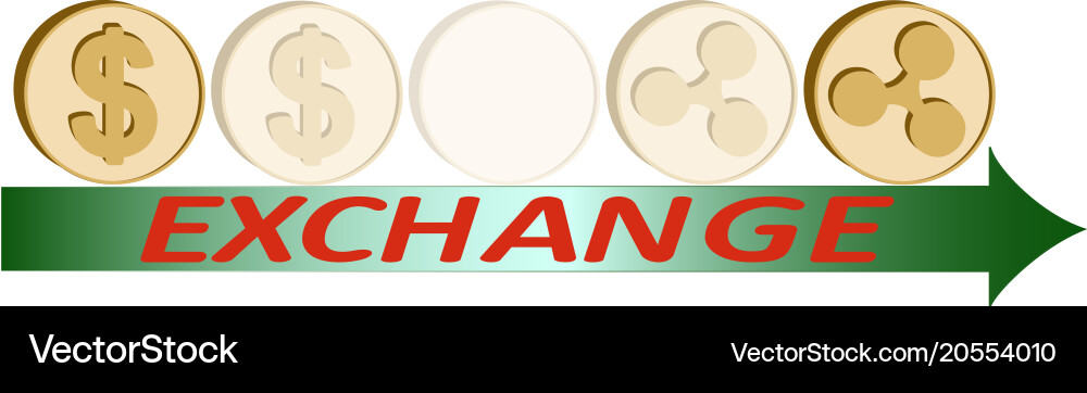 Exchange dollar to ripple coin design concept Vector Image