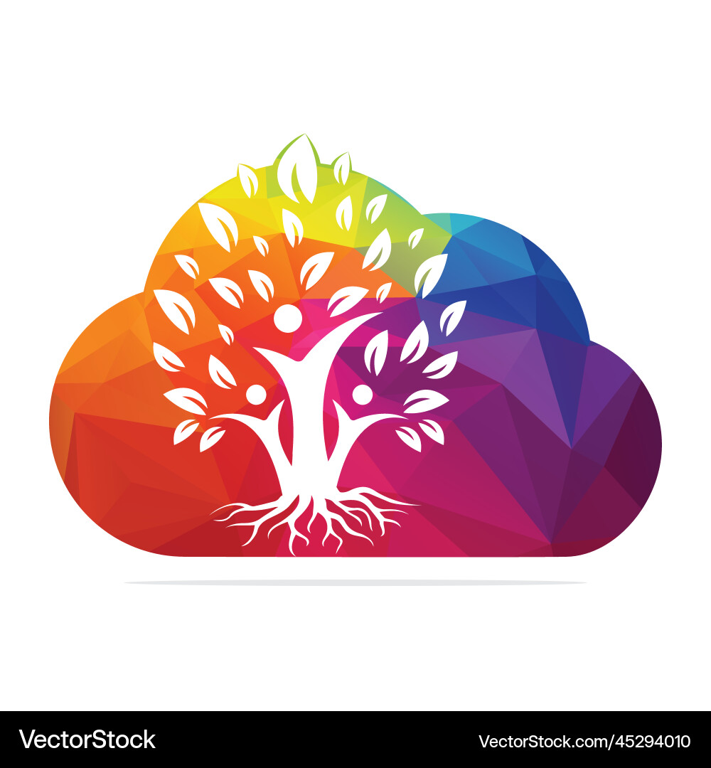 Family tree and roots logo design Royalty Free Vector Image