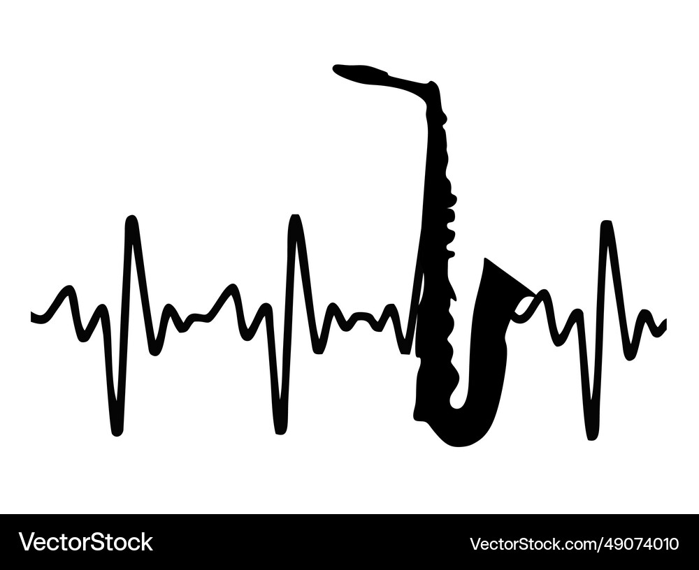 Happy saxophone day heart rate Royalty Free Vector Image