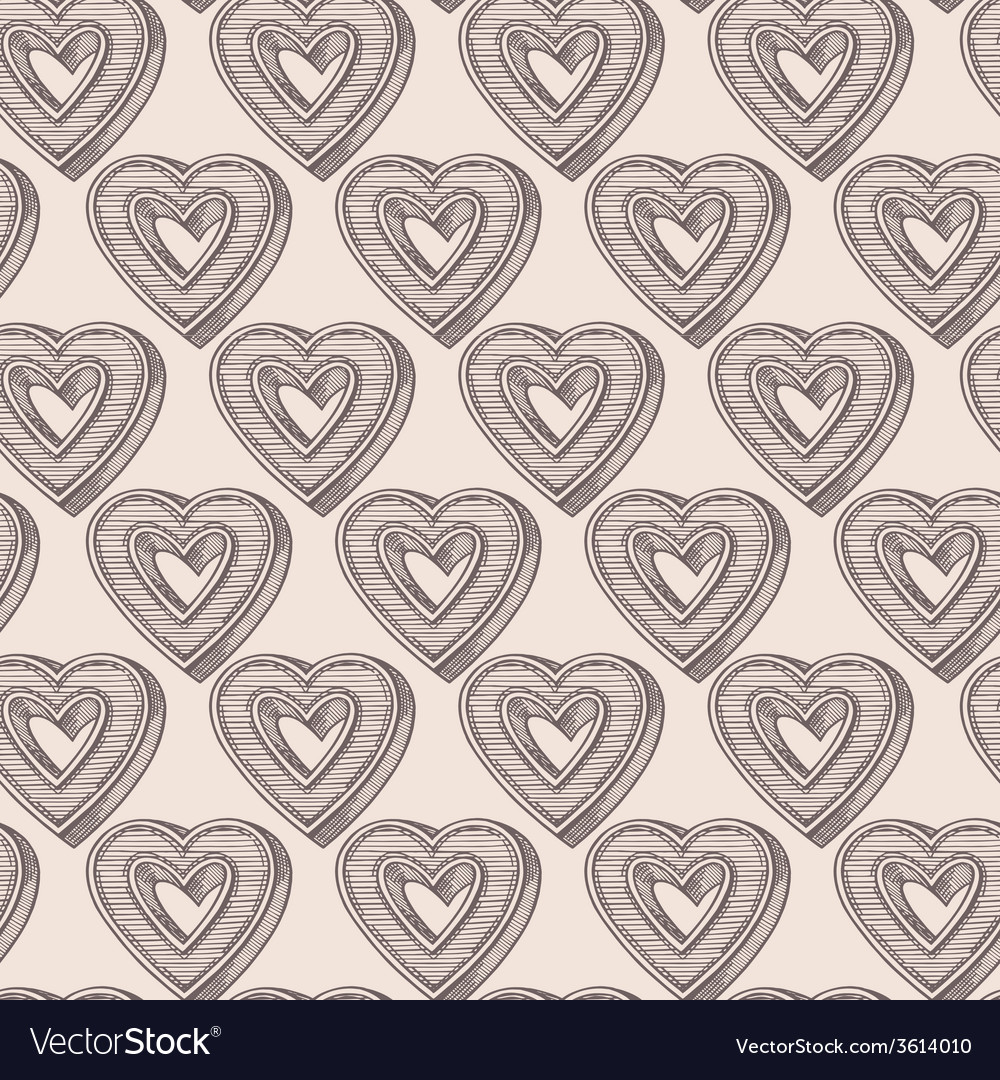 Hearts seamless pattern Royalty Free Vector Image