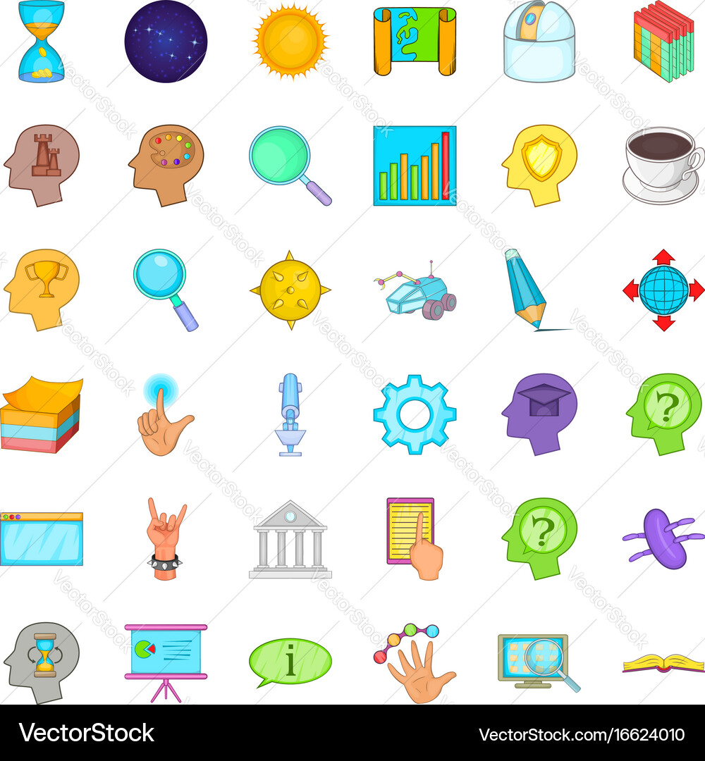 Idea icons set cartoon style Royalty Free Vector Image