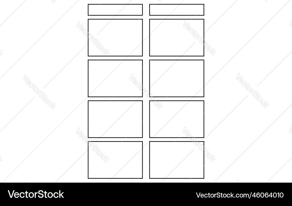 Japanese manga 4-frame template with title frame Vector Image